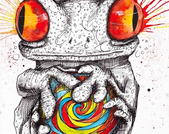 Psychedelic frog | Etsy