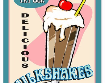 Milkshake signs | Etsy