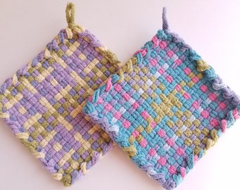 Woven potholders | Etsy