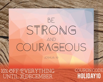 Items similar to Bible Verse 11x14 Matted Print - Joshua 1:9 on Etsy