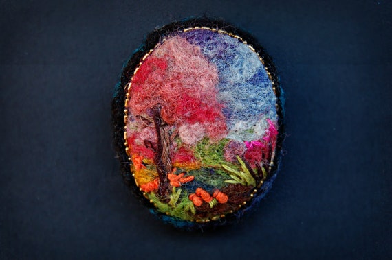 Items similar to Needle felted brooch / Wool felt brooch /Felted ...