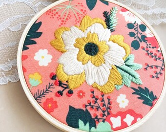 Embroidered flowers | Etsy