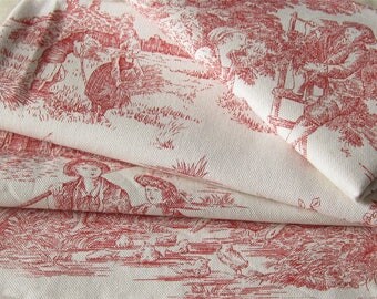 Red and white toile | Etsy