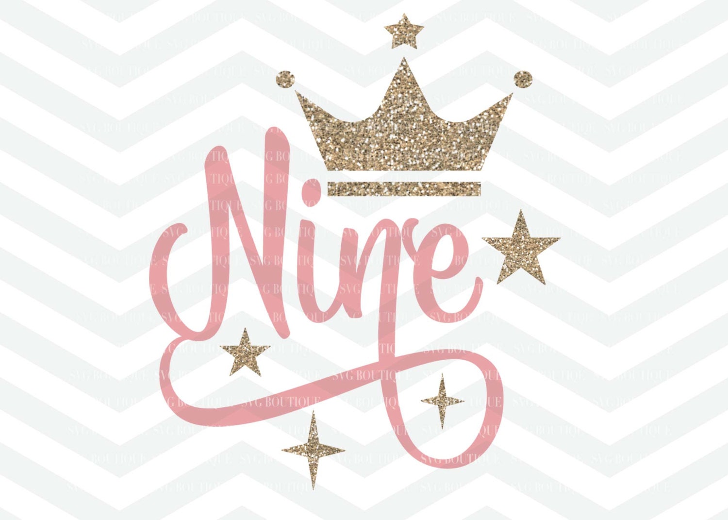 Nine SVG, Nine Year Old Cut File, Ninth Birthday, Girl SVG, Number svg ...