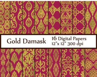 50%OFF Gold Foil Digital Paper: GOLD DIGITAL Paper by ChiliPapers
