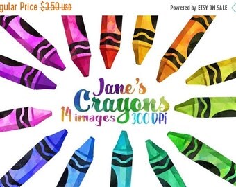 Crayons clip art | Etsy