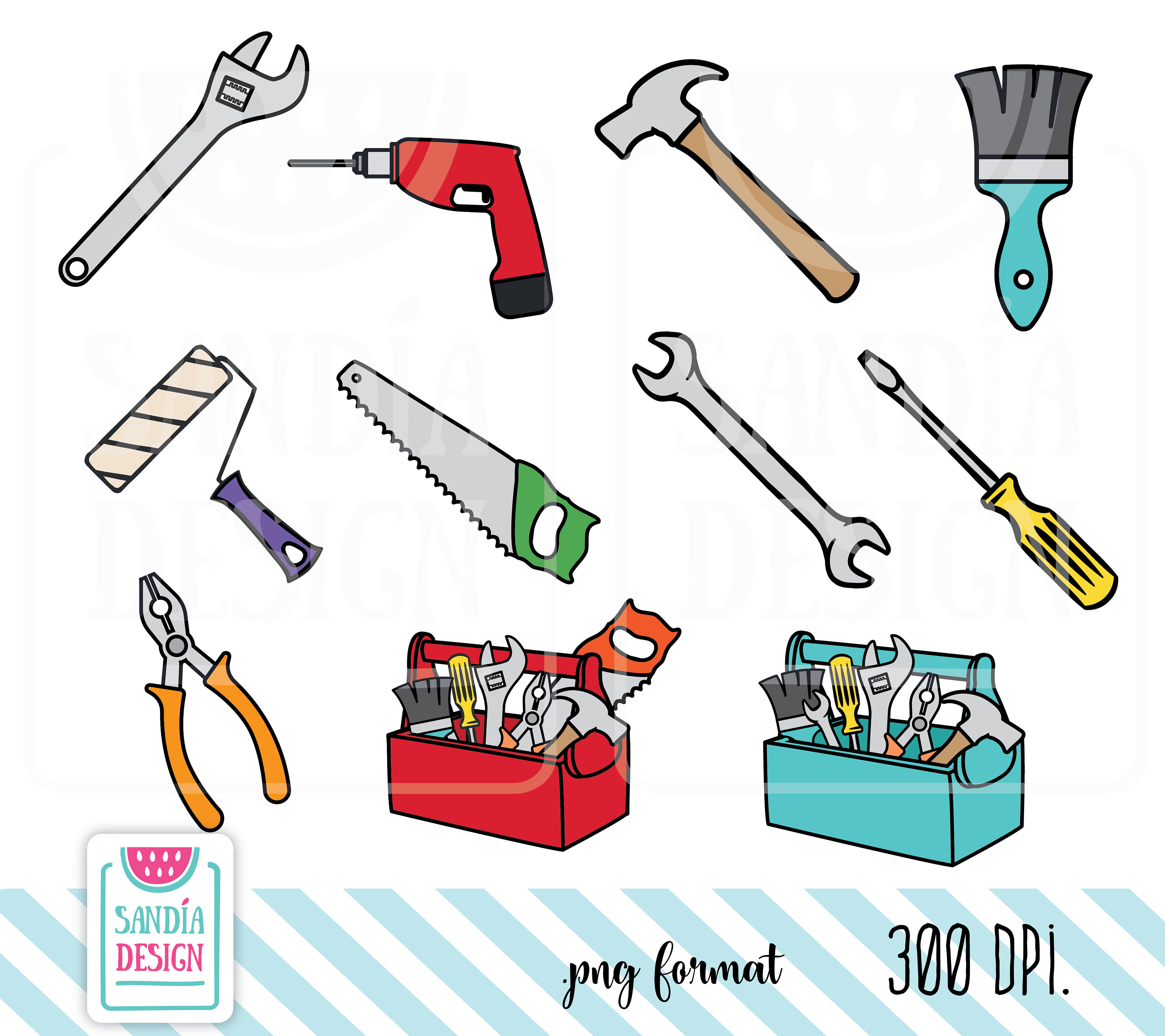 Tools Clipart. Personal and comercial use.