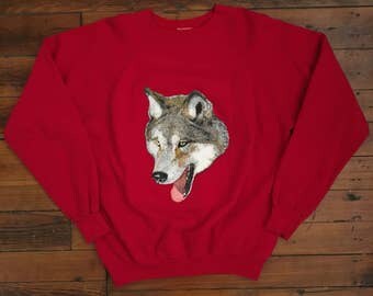 Wolf sweatshirt | Etsy