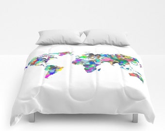 World map bedding | Etsy
