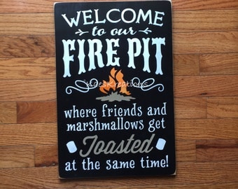 Fire pit sign | Etsy