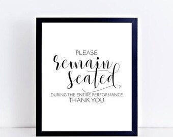 Please remain seated | Etsy