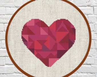 Cross stitch heart | Etsy