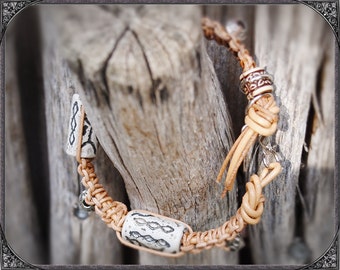 Items similar to Real Purdy Leather Boho Bracelet on Etsy