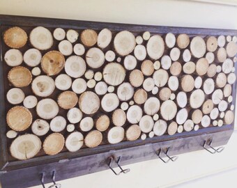 Half Log Peg Rack Log Rack Log Shelving Rack Log Coat Rack