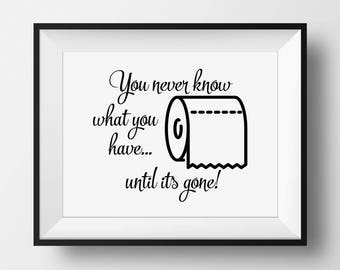 Toilet paper sign | Etsy