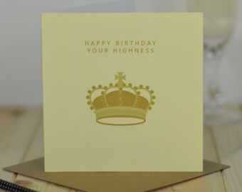 Items similar to HRH - Her Royal Highness Gold Foil Tattoo and Greeting ...