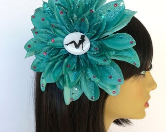 Blue hair flower | Etsy