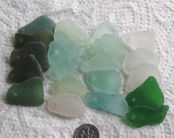 32 Slag Sea Glass Beads Drilled 1.5mm holes by TidelineDesigns