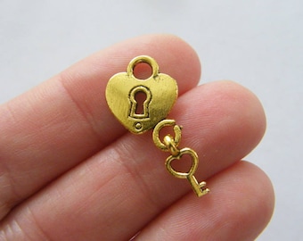 Lock and key charms | Etsy