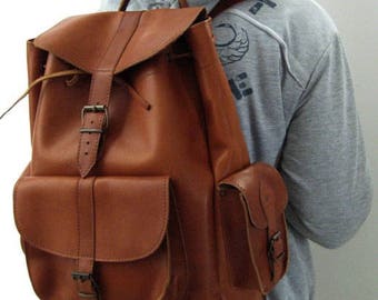 Leather backpack men | Etsy
