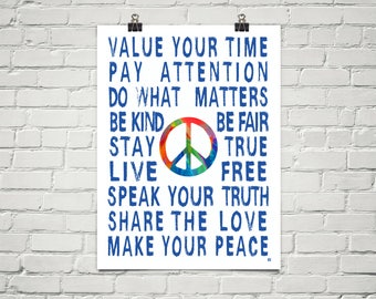 Peace sign poster | Etsy