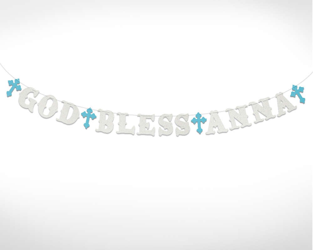 Personalized Pink God Bless Banner // Baptism // Christening