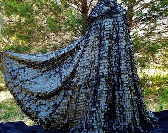 Silver Crow Black Hemp Macrame Choker/Necklace with Real