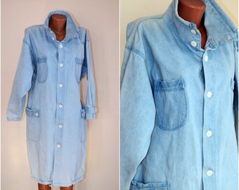 Long denim jacket | Etsy