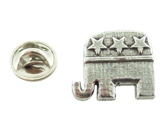 Vintage Political Pin Republican Elephant Gulf Oil Horseshoe