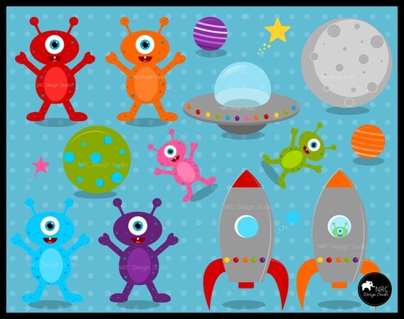 Space Aliens Clip Art, Outer Space Clip Art, UFO Clip Art, Planets Clip ...