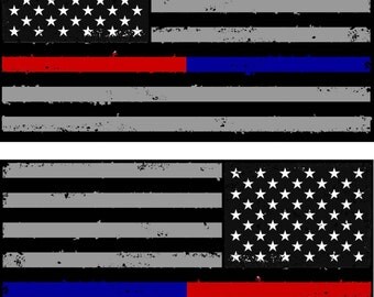 Thin red line decal | Etsy