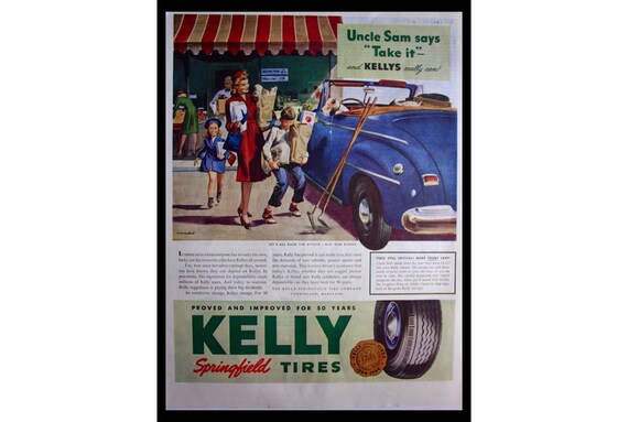 Items similar to 1944 ad WWII Kelly Springfield Tires-Mother and ...