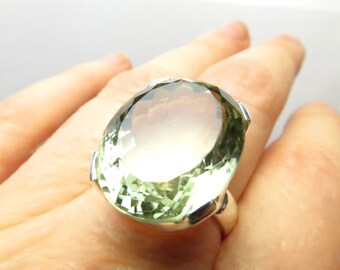 Prasiolite ring | Etsy