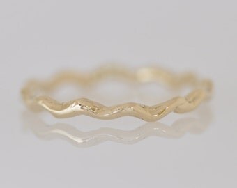 Gold wave ring | Etsy