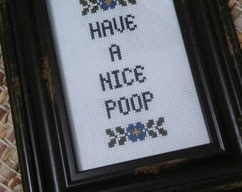 Poop cross stitch | Etsy