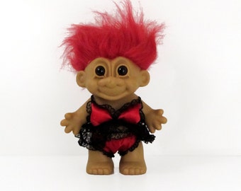 Black hair troll | Etsy