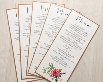 Wedding menu cards | Etsy