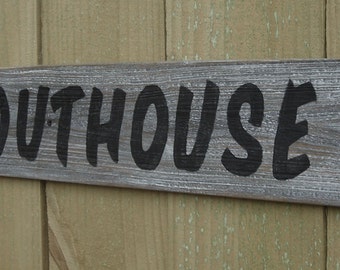 Rustic outhouse sign | Etsy