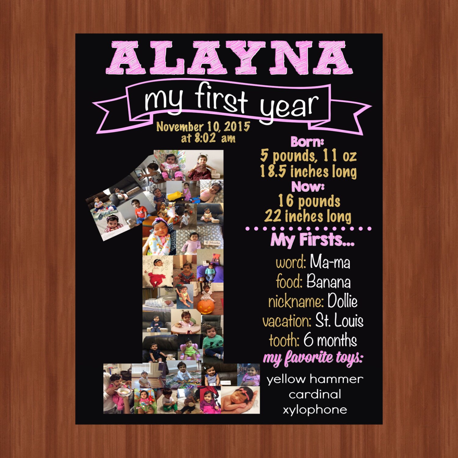 Baby's First Year Collage Poster Digital You by CraftonCrafters