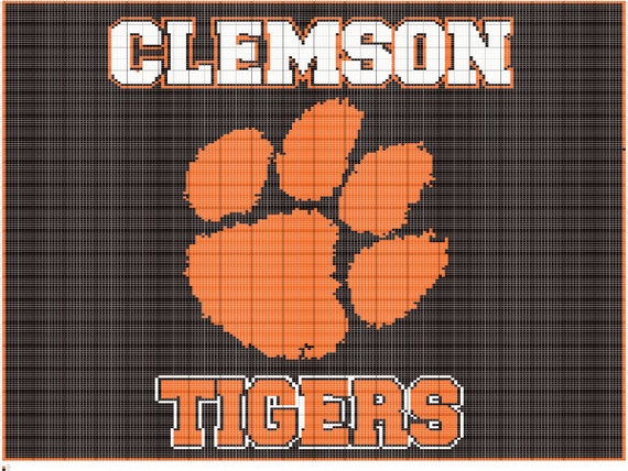 Crochet Clemson Tigers Chart College Football Team Clemson