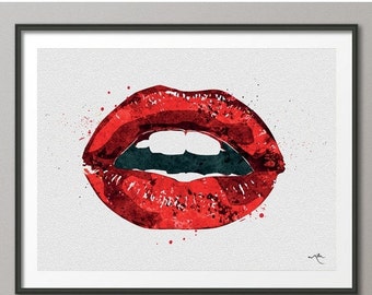 Watercolor lips | Etsy