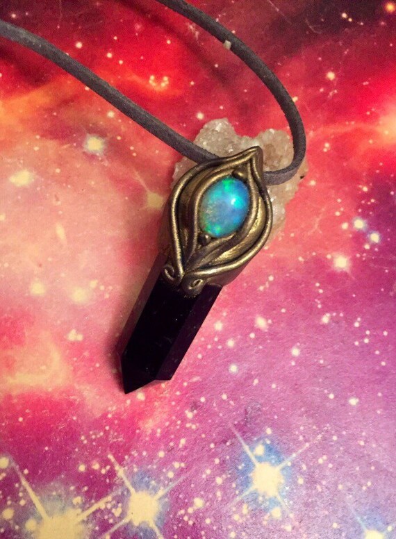 Witchcraft Protection Necklace Amulet W Rainbow Opal And By