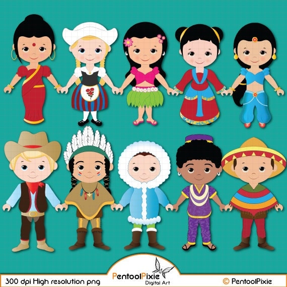 Children of the World clipart PART 1 Children around the