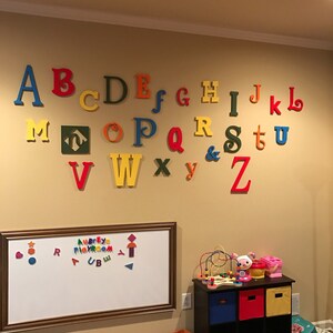 Wooden Alphabet Letters Alphabet Wall ABC Wall Alphabet Set