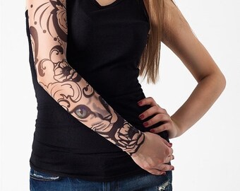 Unisex ROSES & FLOWERS Mesh Tattoo Sleeve by dirrtytownclothing
