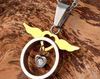 Gold angel wing ring | Etsy