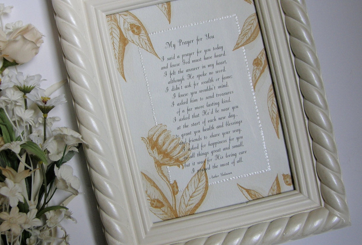 MY PRAYER FOR you Framed verse Comforting by TheBitsofWisdomShop