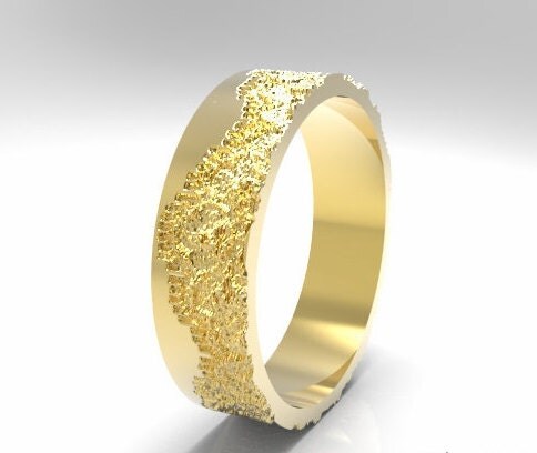 Classic Gold Ring with Lace Texture by PreciousLaceJewelry on Etsy