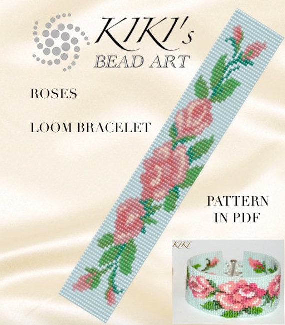 Bead loom pattern Roses LOOM bracelet PDF pattern instant