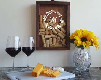 Wine cork shadow box | Etsy